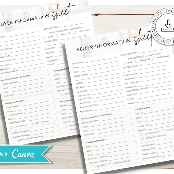 Client Intake Form Real Estate - Etsy