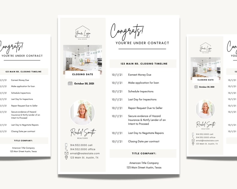 Under Contract Checklist for Real Estate Real Estate - Etsy