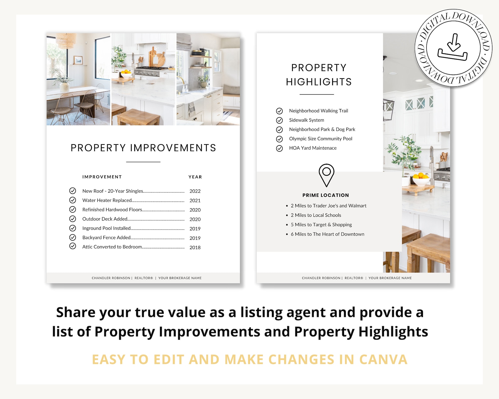 Home Listing Flyers | Open House Packet| Real Estate Marketing ...