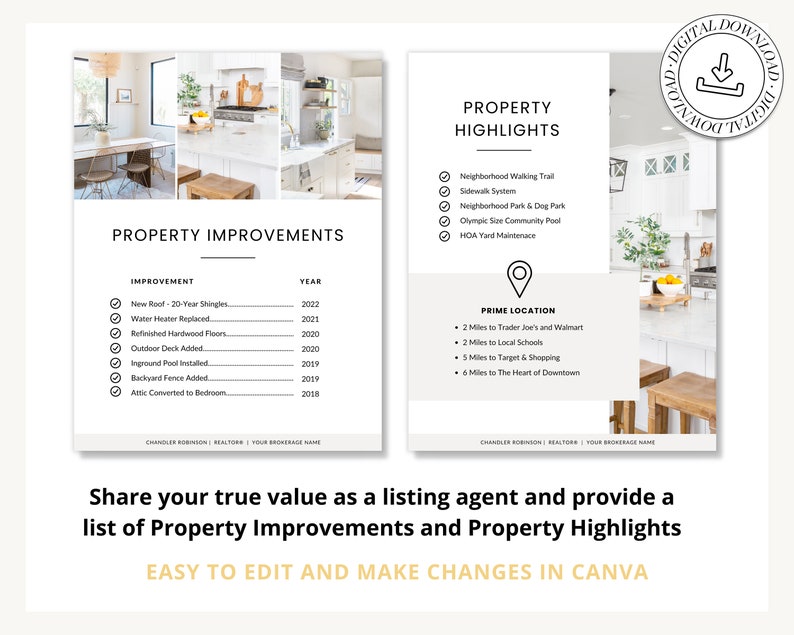 Home Listing Flyers | Open House Packet| Real Estate Marketing ...