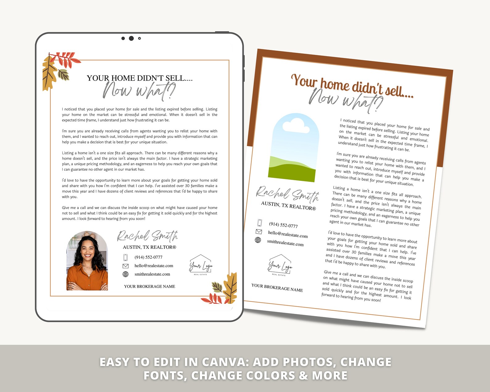 Fall Real Estate Expired Listing Flyer | Real Estate Marketing | Canva ...