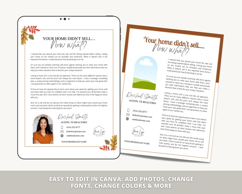 Fall Real Estate Expired Listing Flyer | Real Estate Marketing | Canva ...