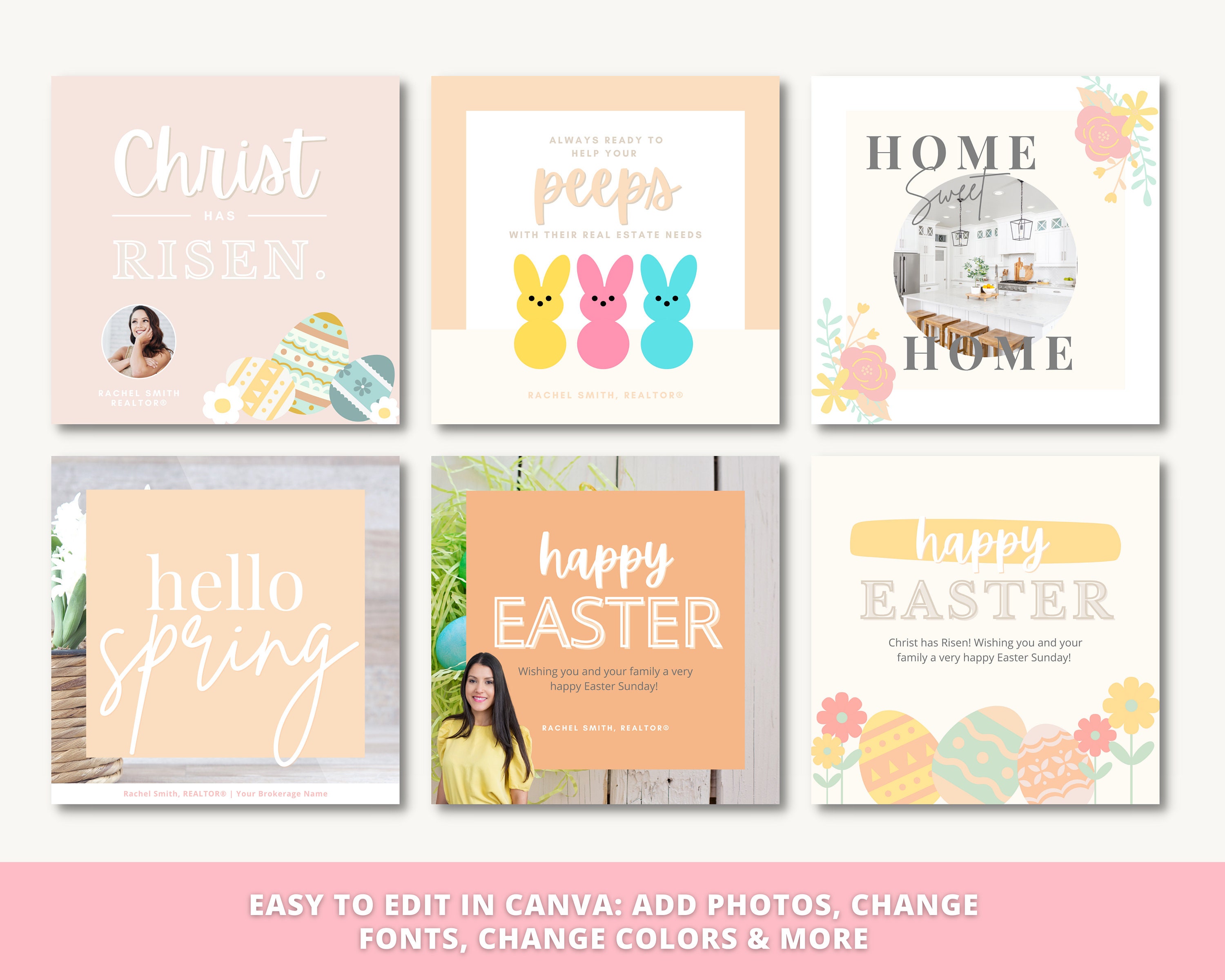 Easter Real Estate Instagram Posts | Real Estate Agent Marketing Canva ...