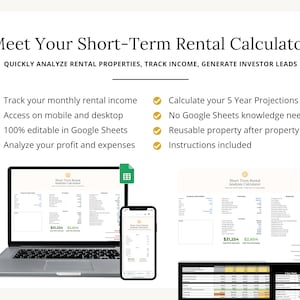 Short-term Rental Analysis Calculator Tracker | Rental Tracking ...