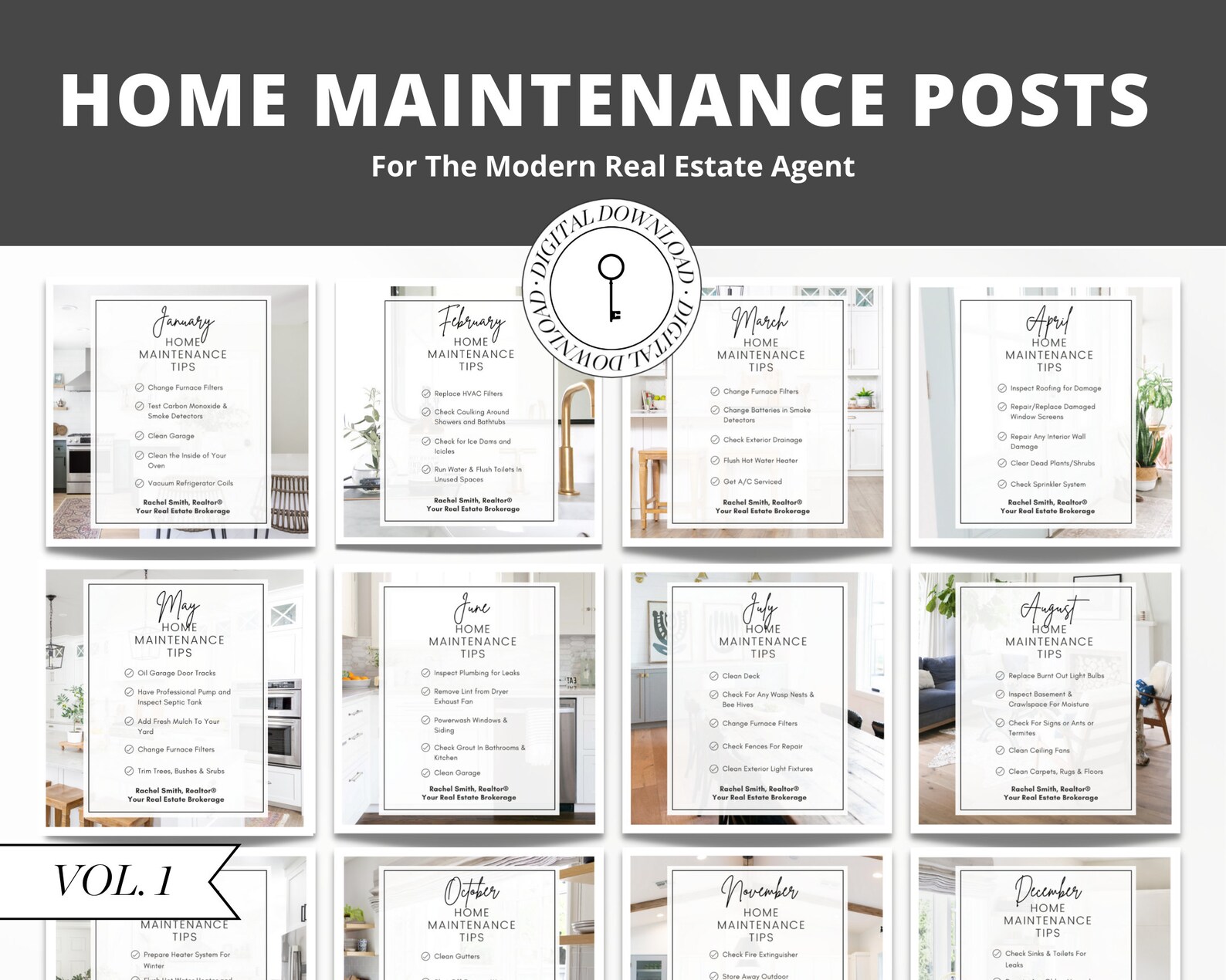 Vol 1 Monthly Home Maintenance Tips Social Media Posts 12 | Etsy