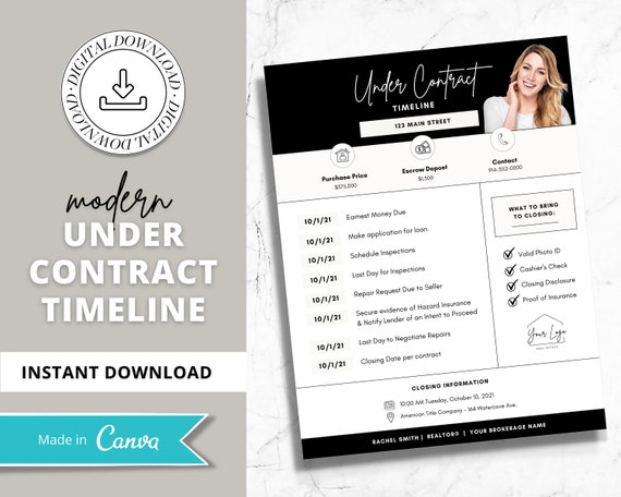 Under Contract Checklist for Real Estate Real Estate - Etsy