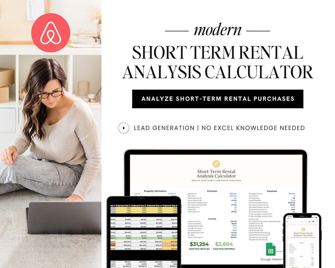 Short-term Rental Analysis Calculator Tracker | Rental Tracking ...