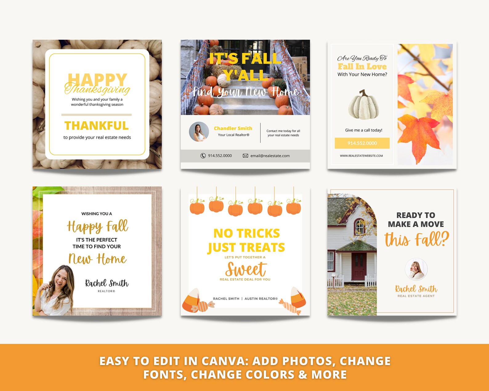 Fall Instagram Social Media Posts | Pumpkin Spice Real Estate | Fall ...