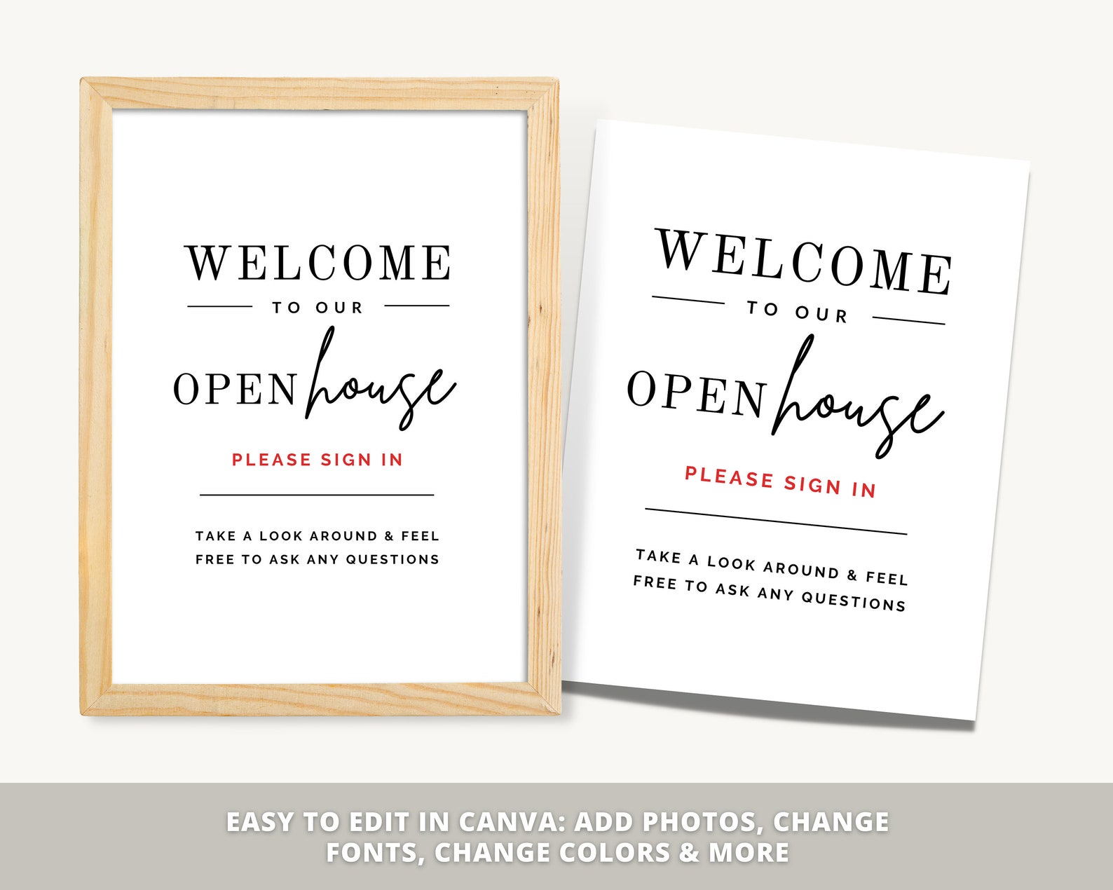 Printable Open House Real Estate Welcome Sign | Real Estate Open House ...