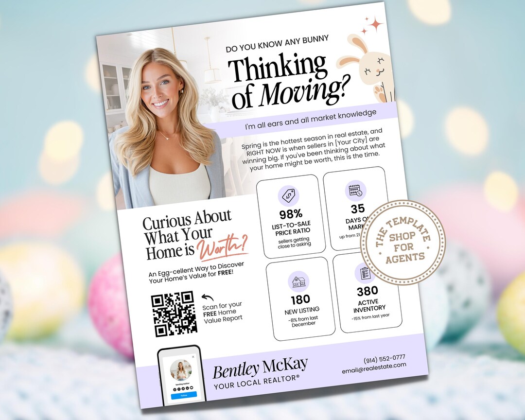 Easter Real Estate Flyer: Spring Seller Lead Template, Agent Marketing ...
