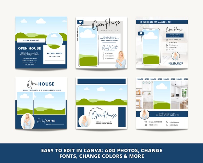 20 Open House Social Media Posts Real Estate Listing Updates - Etsy