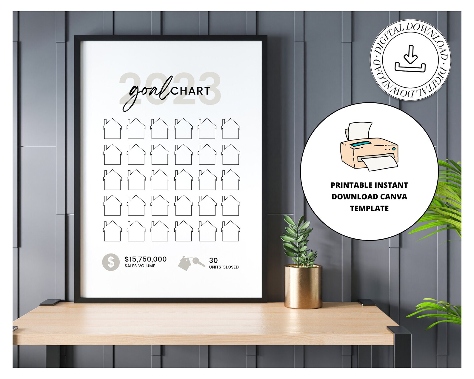 Real Estate Goal Chart Printable Real Estate Goal Tracker - Etsy