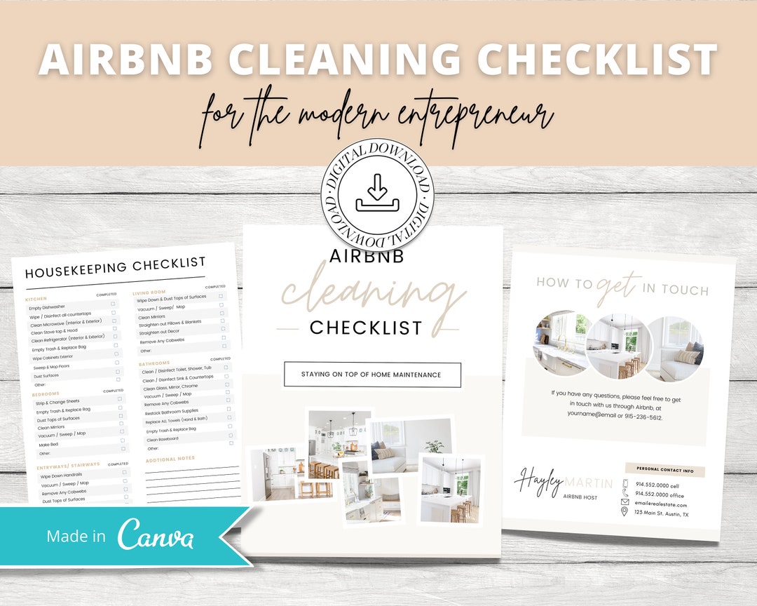 Rental Cleaning Checklist | Housekeeping Sign-off Sheet | House Chores ...