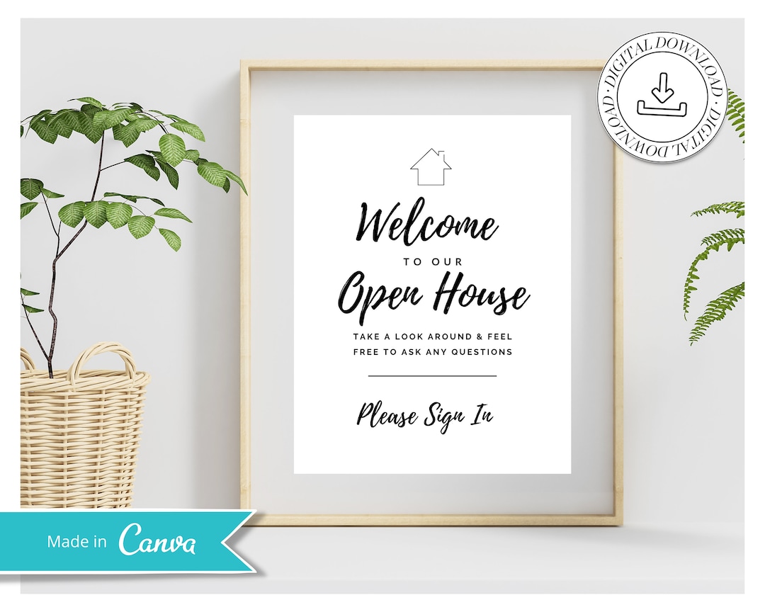Printable Open House Real Estate Welcome Sign | Real Estate Open House ...
