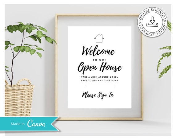 Printable Open House Real Estate Welcome Sign Real Estate - Etsy