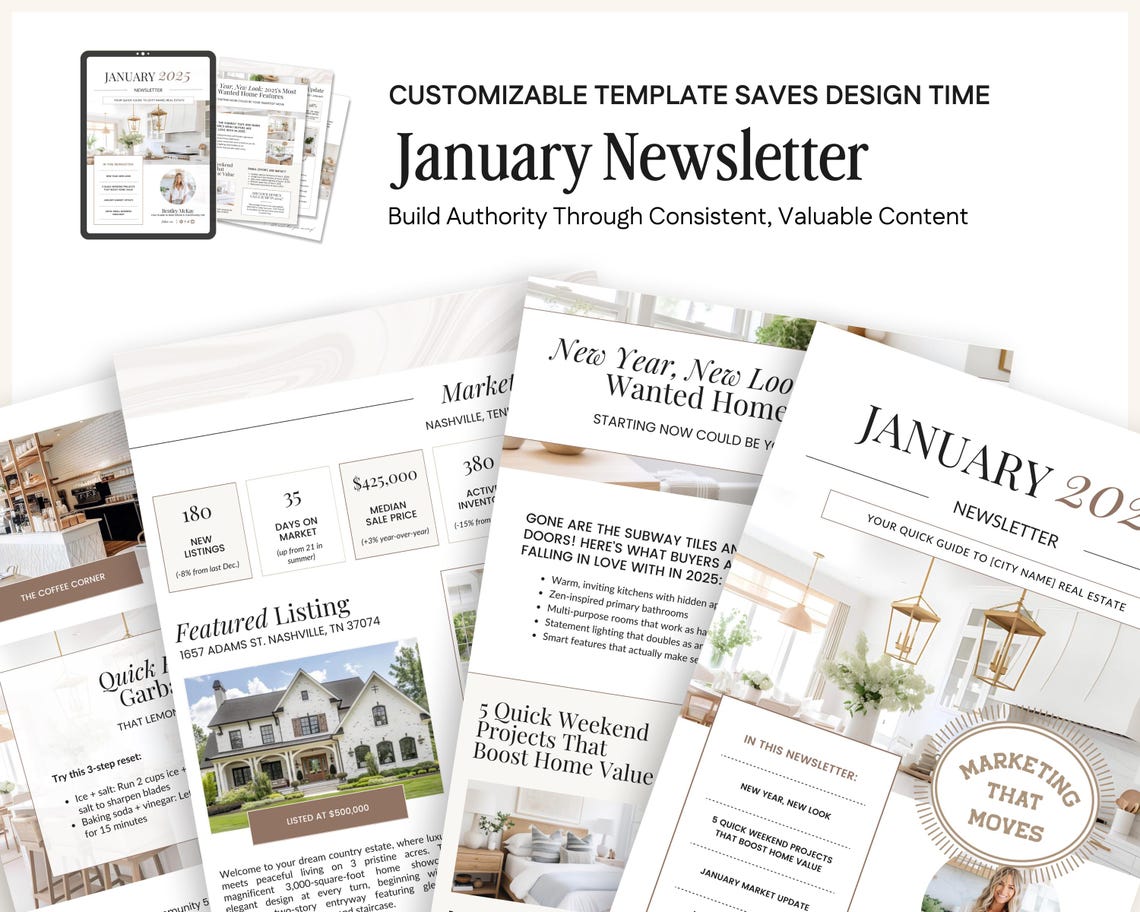 Real Estate January Newsletter | Real Estate Marketing | Real Estate ...