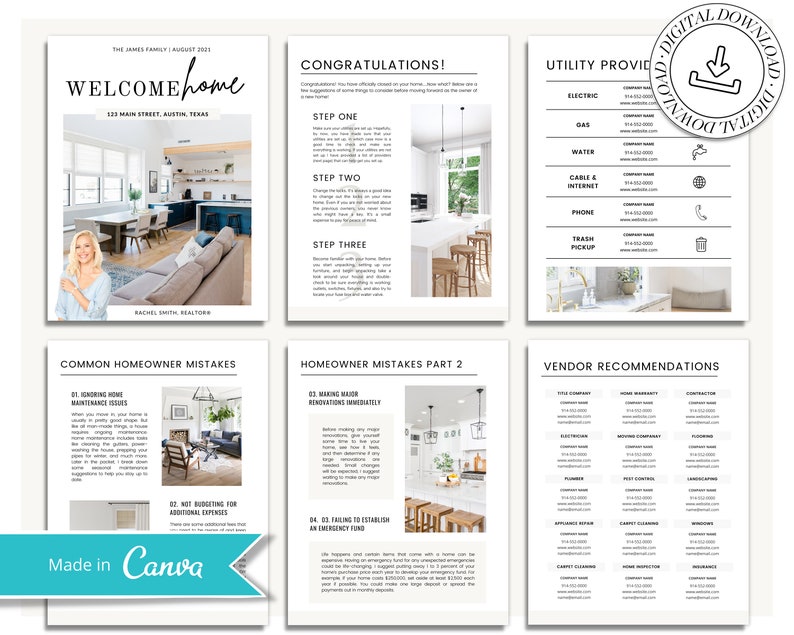 Real Estate Client Closing Guide Exit Packet | New Home Binder | Buyer ...