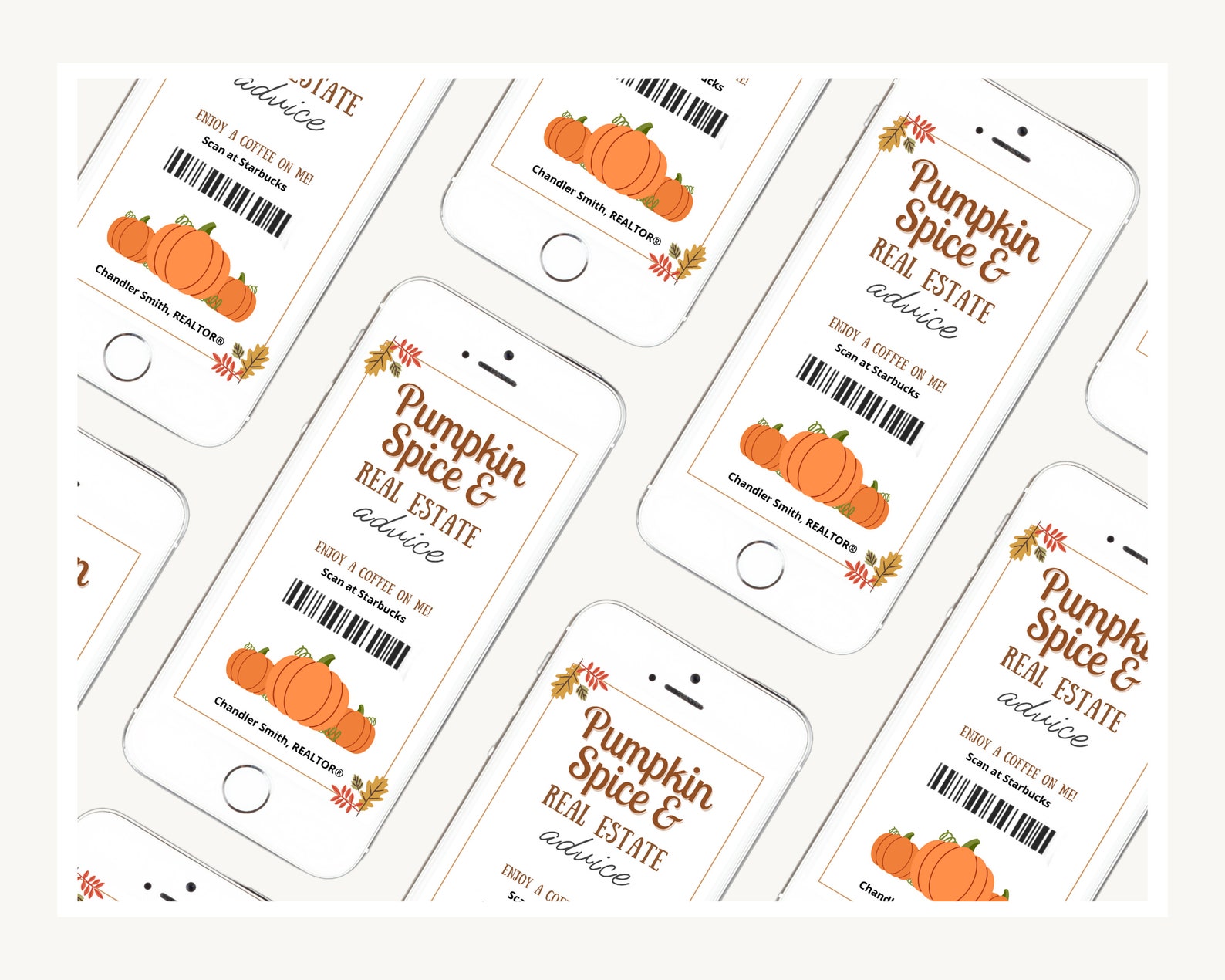 Fall Digital Coffee Gift Card | Textable Pumpkin Spice & Real Estate ...