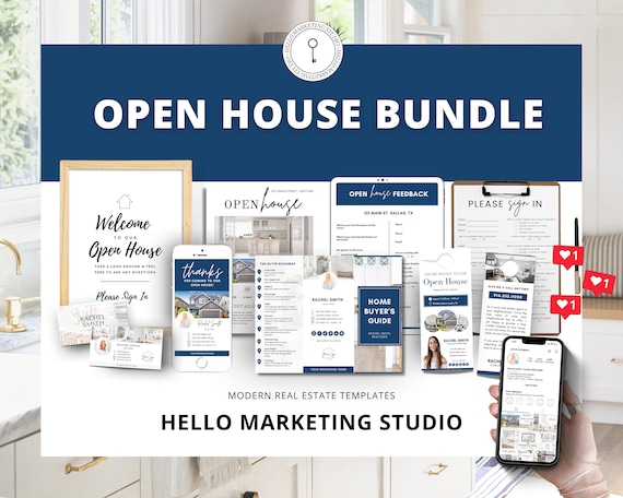 Open House Bundle Real Estate Marketing Materials Open - Etsy
