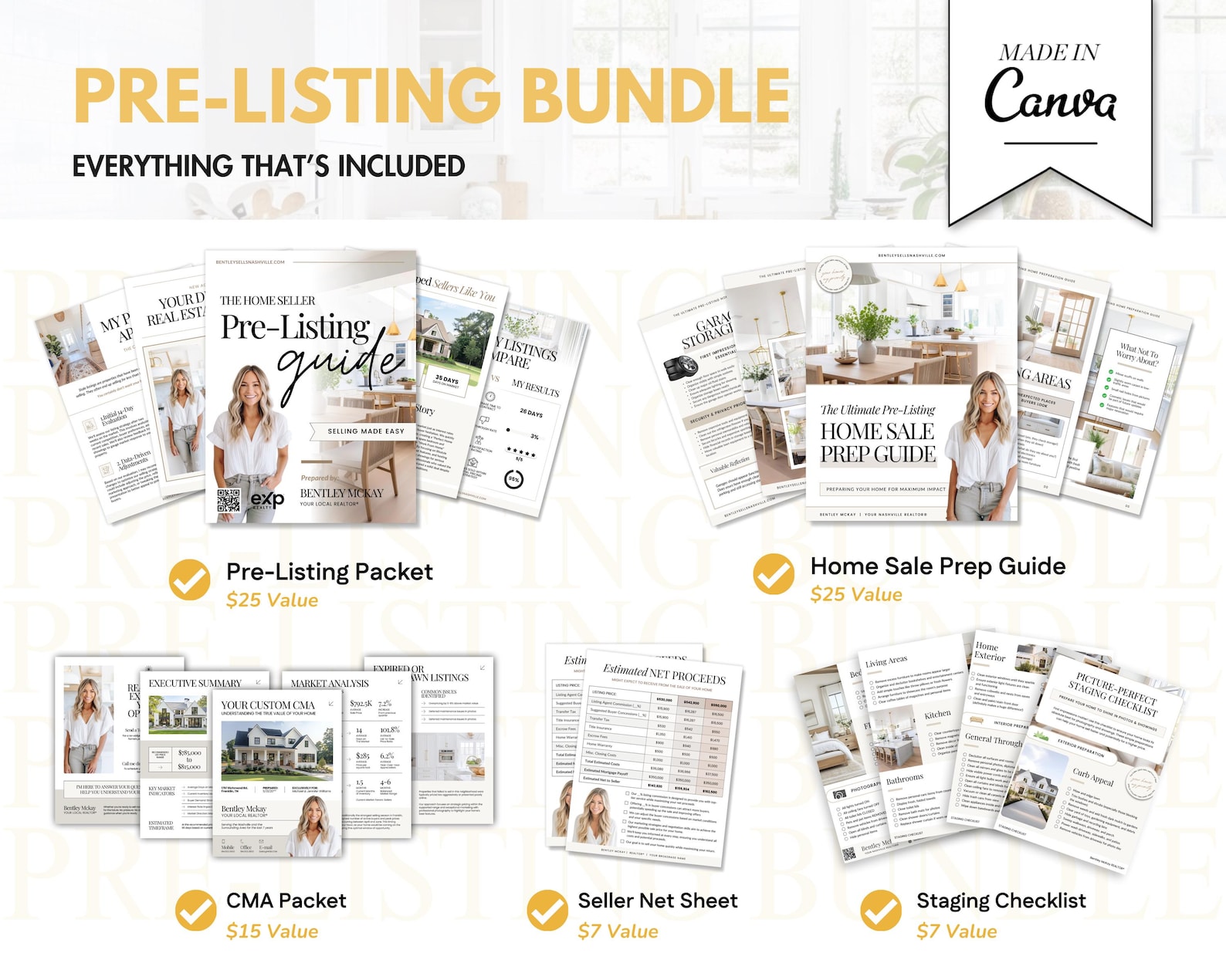 Pre-listing Bundle | Listing Presentation | Canva Template | Pre ...