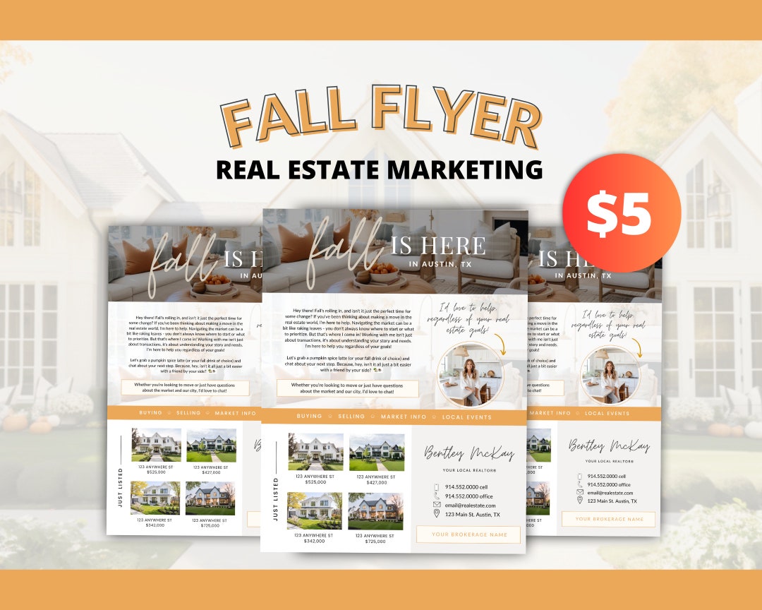 Fall Real Estate Flyer | Real Estate Marketing | Canva Template | Real ...