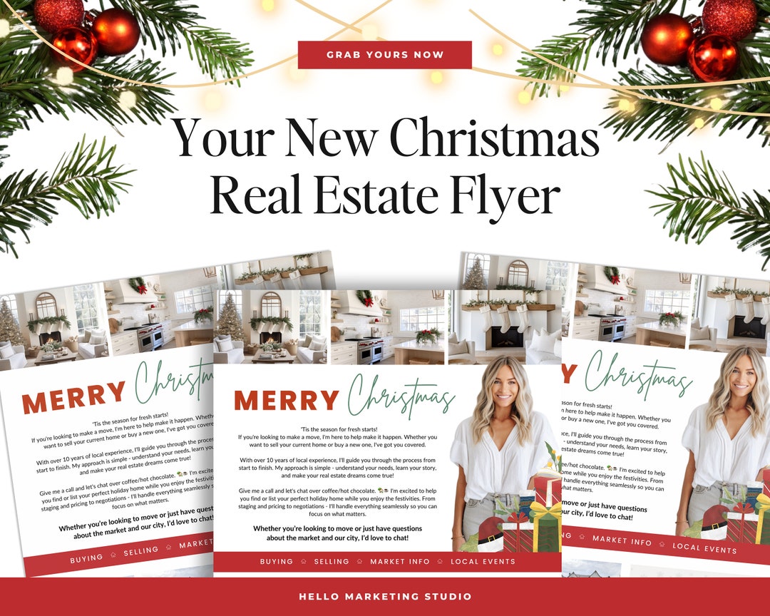Christmas Real Estate Flyer | Real Estate Marketing | Canva Template ...