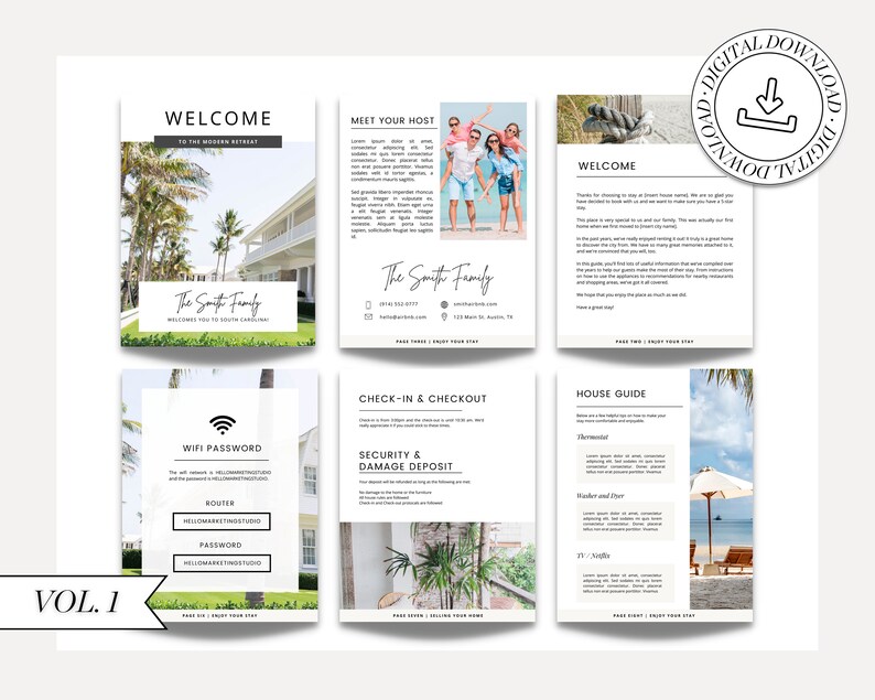 Rental Welcome Book Packet Template | Canva Template | Short Term ...