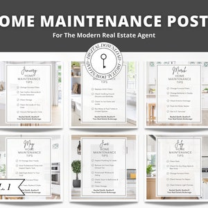 Vol 1 | Monthly Home Maintenance Tips Social Media Posts | 12 Canva ...