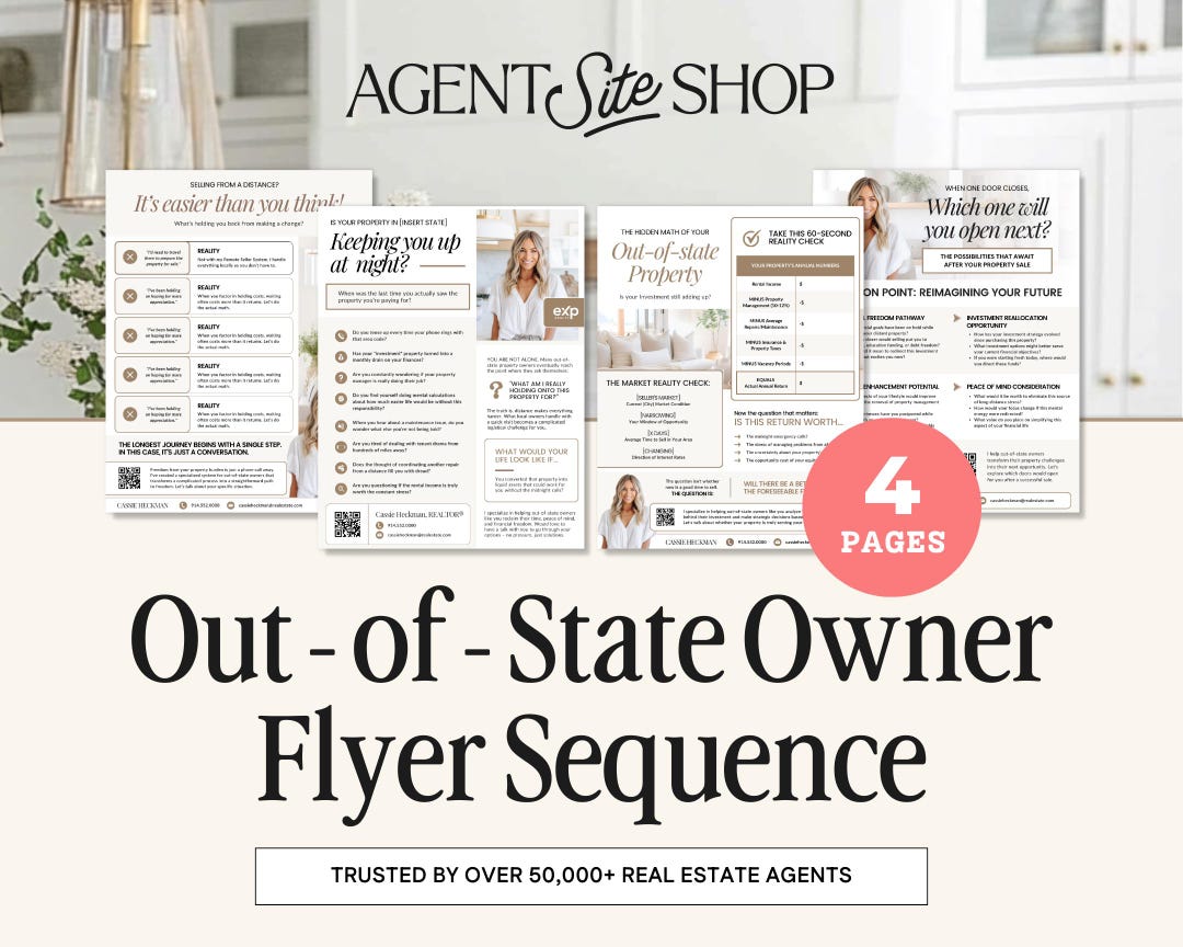 Absentee Owner Flyer Sequence | Real Estate Templates | Convert Out-of ...