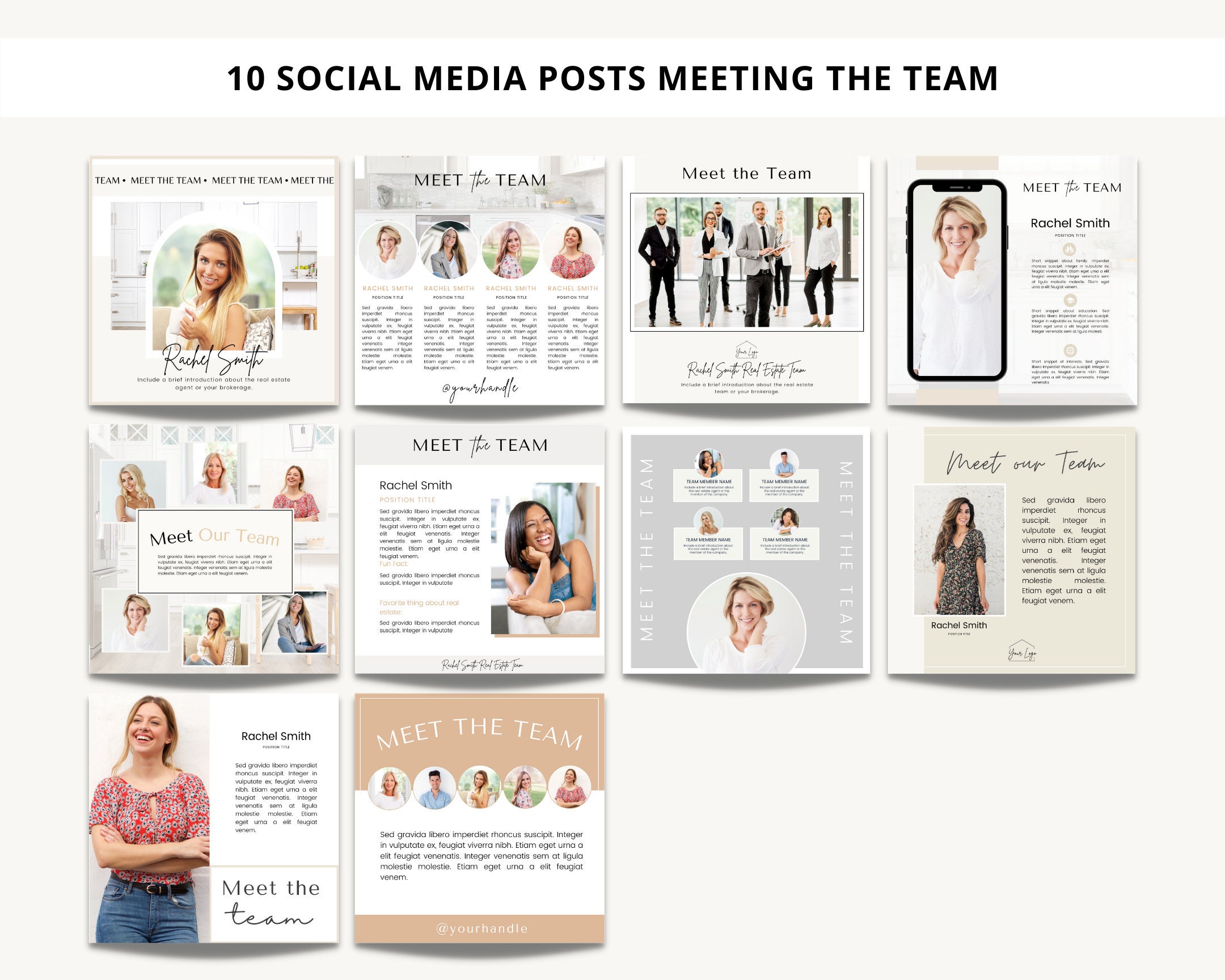Vol 1 10 Meet the Team Social Media Posts Real Estate - Etsy Canada