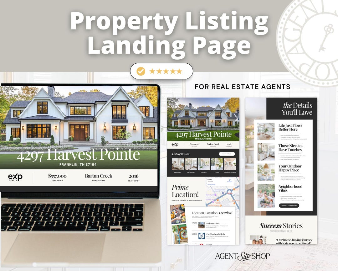 Property Listing Canva Website Template | Real Estate Agent Website ...