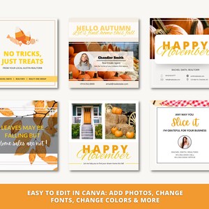 Fall Instagram Social Media Posts | Pumpkin Spice Real Estate | Fall ...