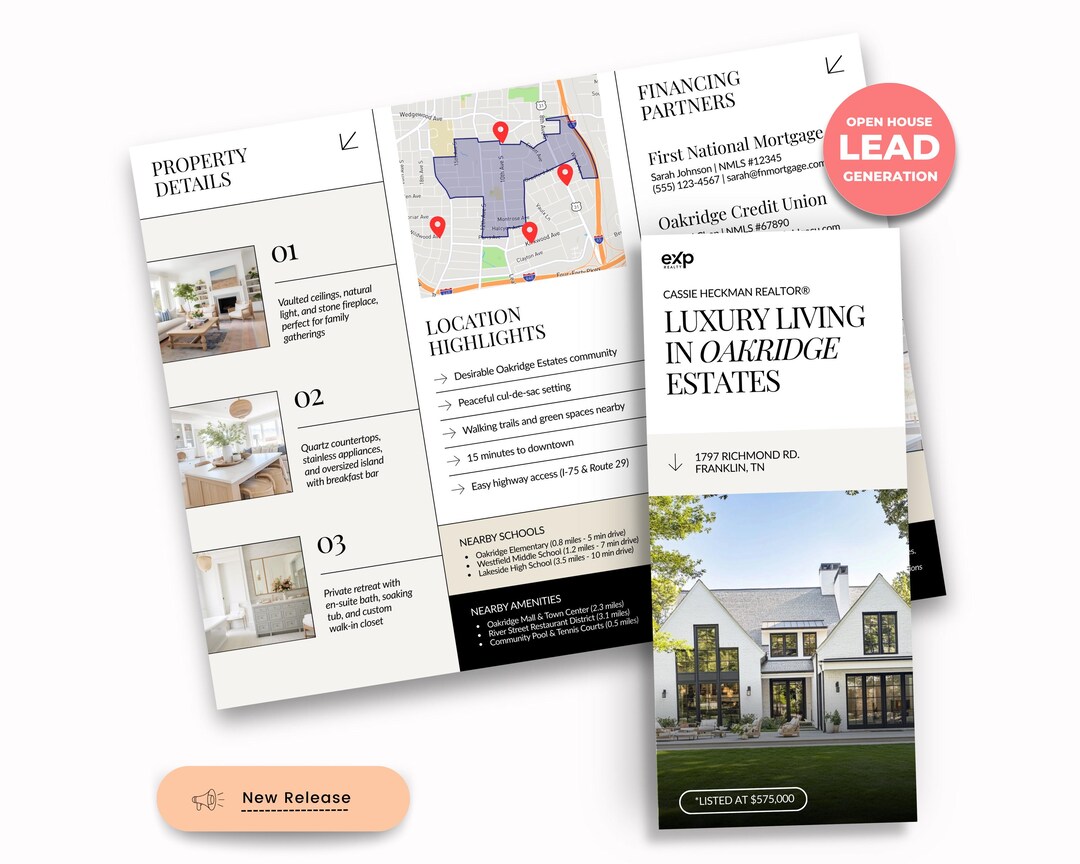 Real Estate Brochure | Property Brochure | Open House Brochure | for ...