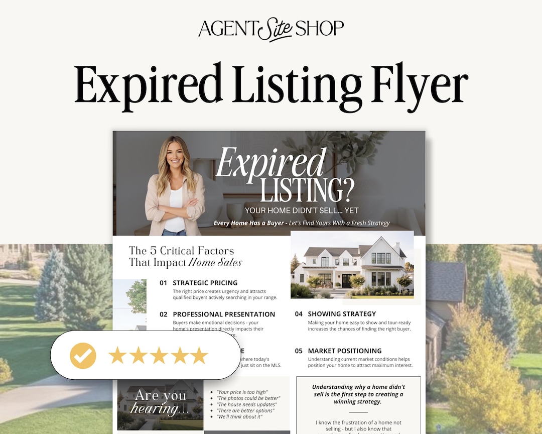 Real Estate Expired Listing Flyer | Real Estate Marketing | Canva ...