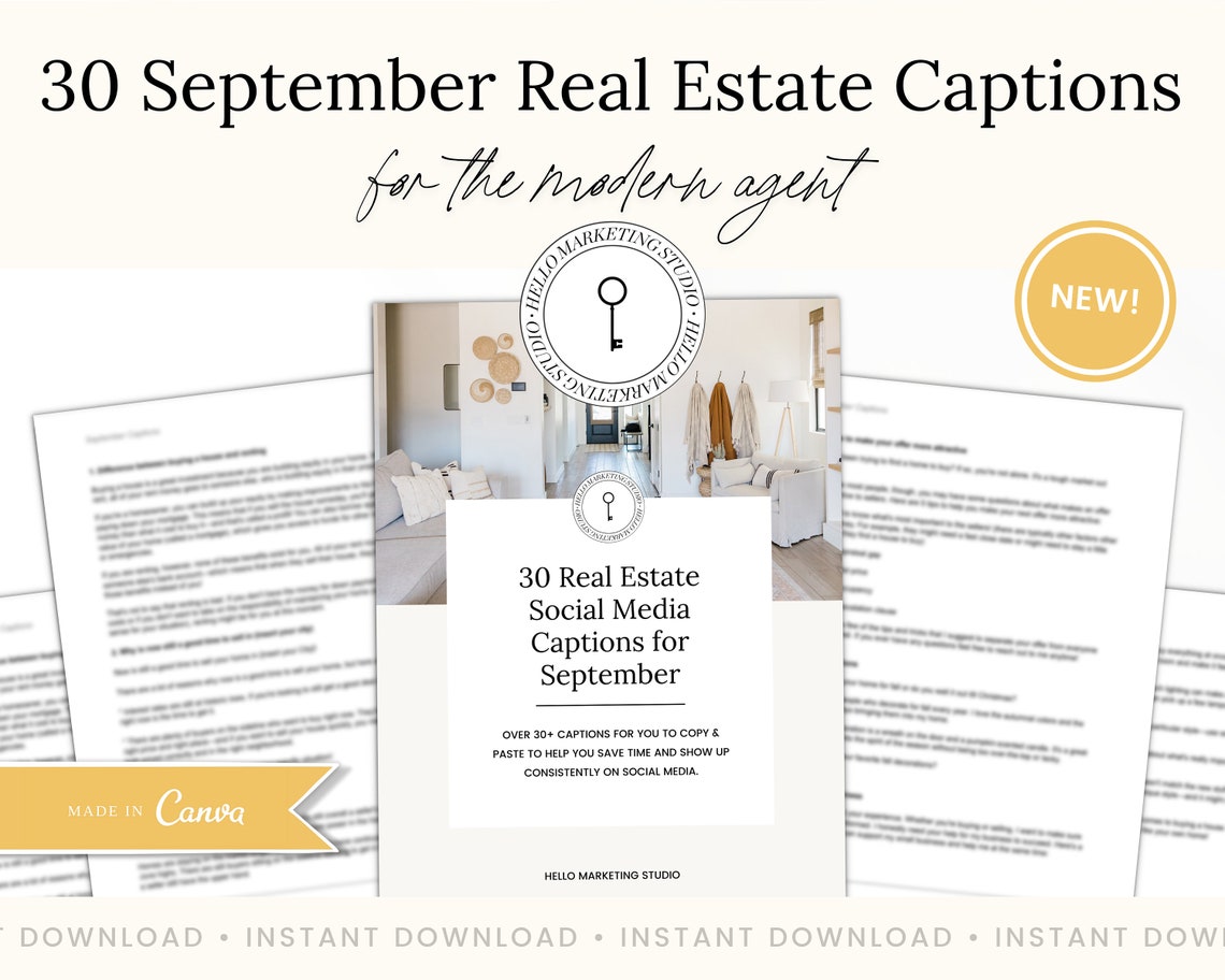 September Real Estate Captions | Real Estate Instagram Captions | Real ...