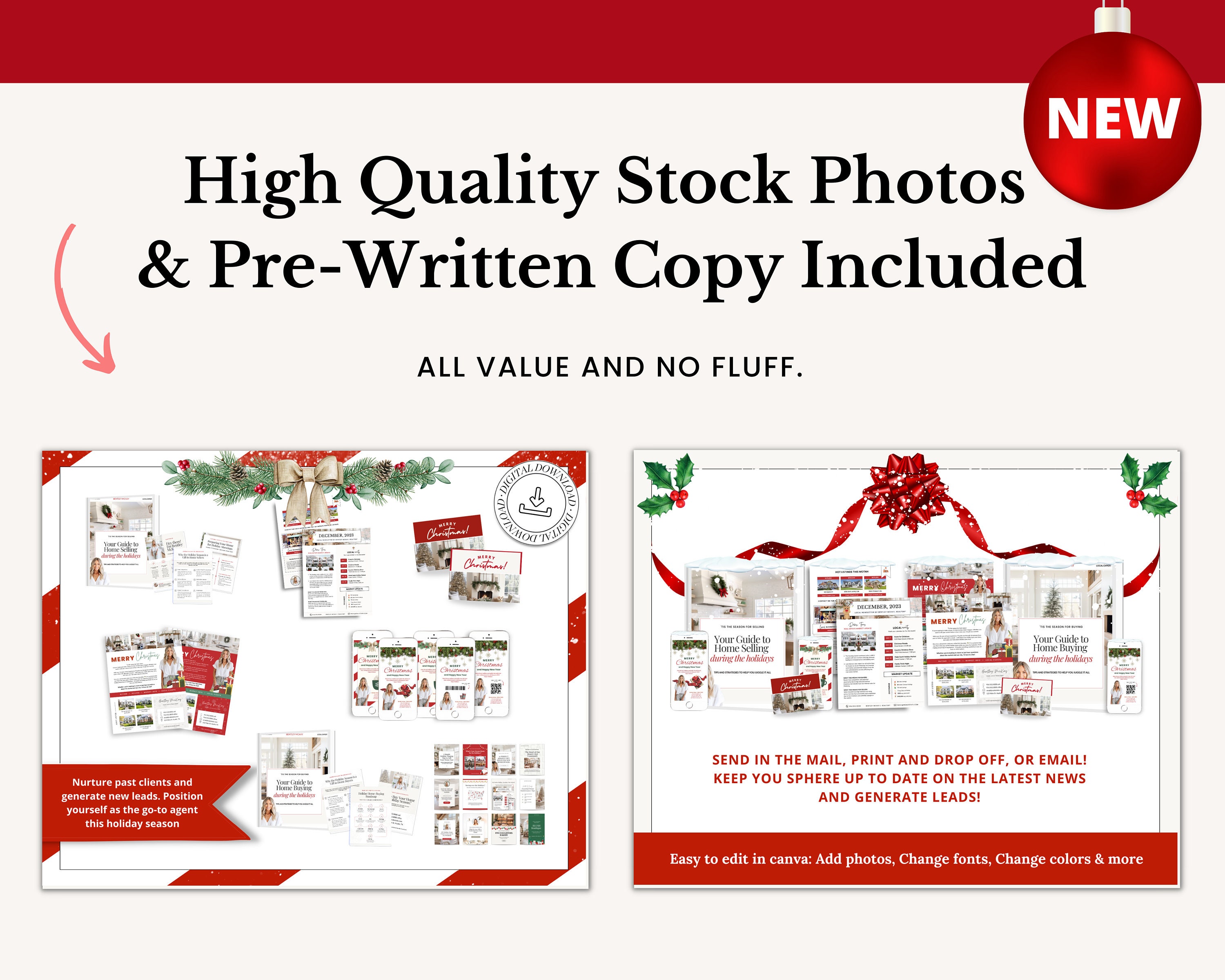 Christmas Real Estate Bundle | Real Estate Marketing Canva Templates ...