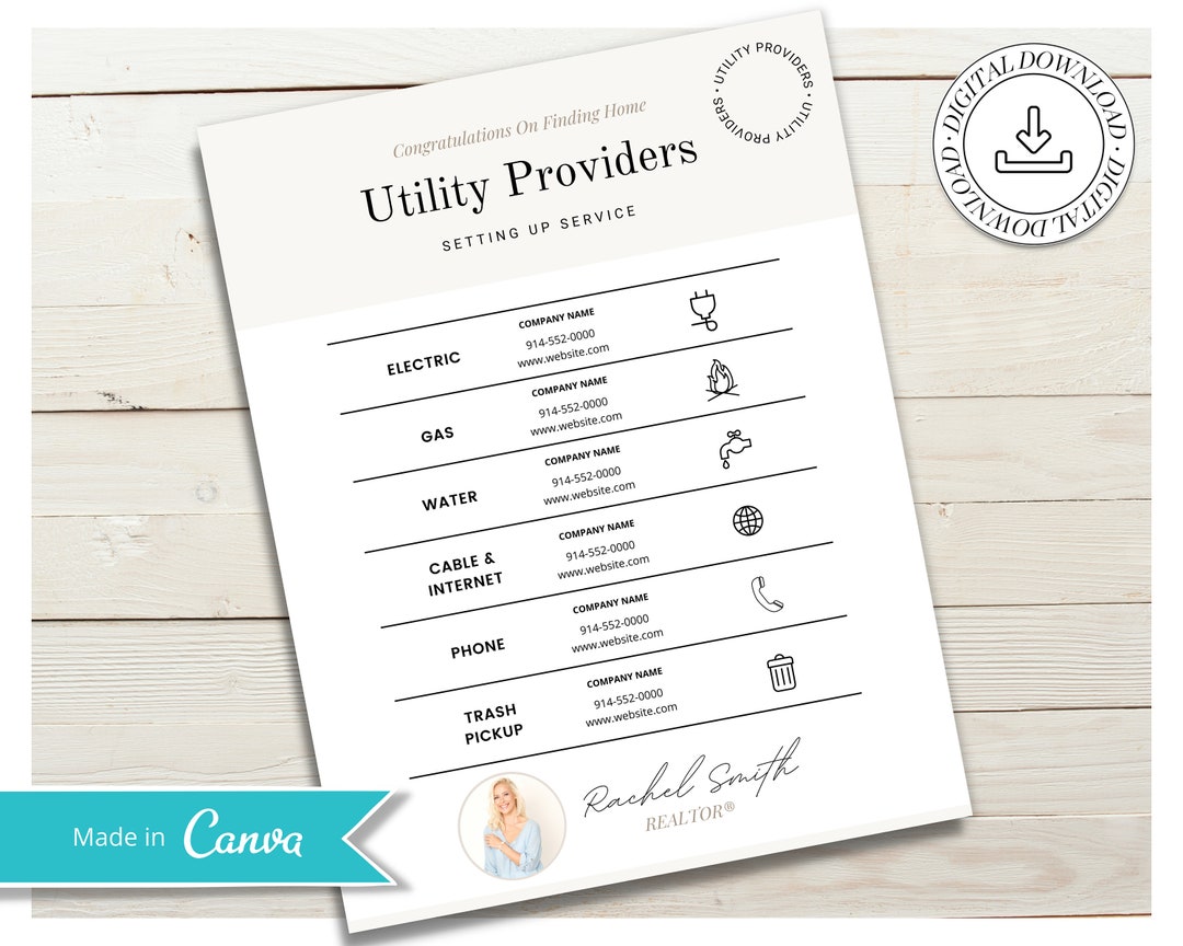 Real Estate Utility Provider List | Vendor List | Real Estate Marketing ...