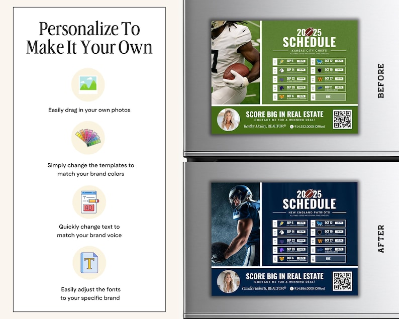Editable Football Calendar | Fall Football Schedule Season Mailer ...