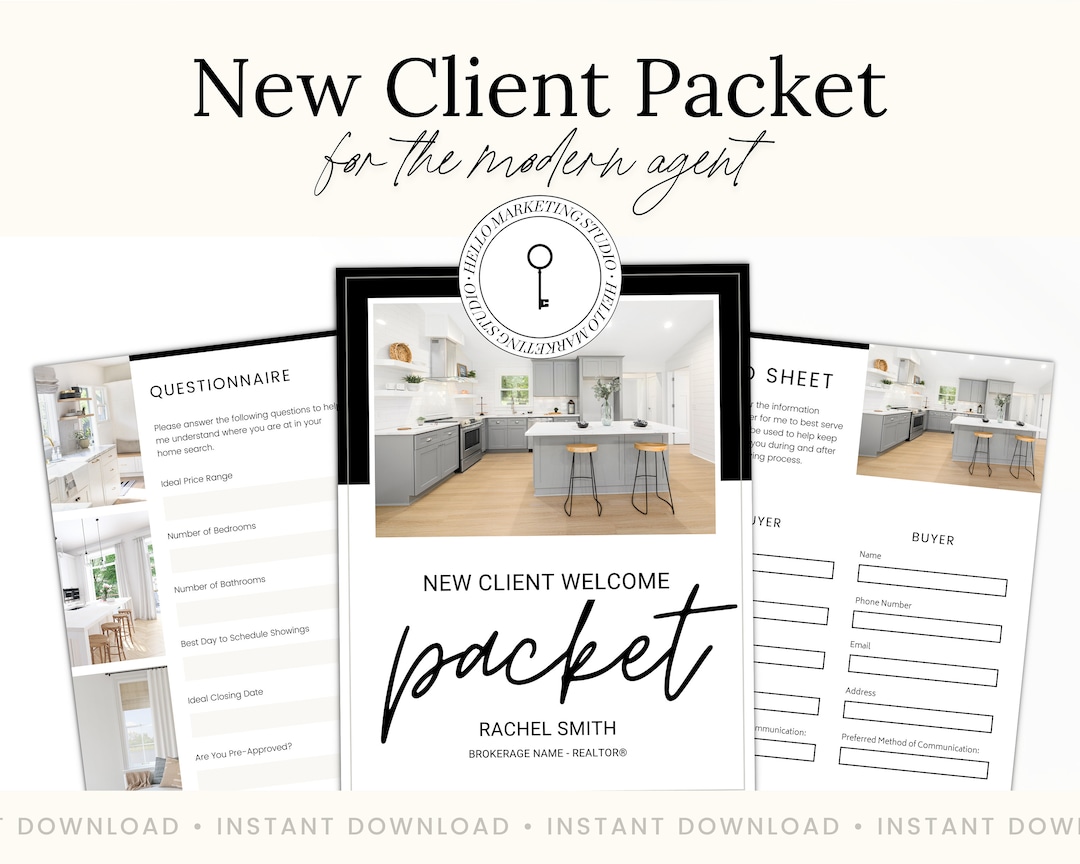 Real Estate New Client Packet | Real Estate Marketing | Real Estate ...