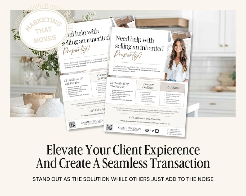 Probate Real Estate Flyer Template | Inherited Property Marketing ...