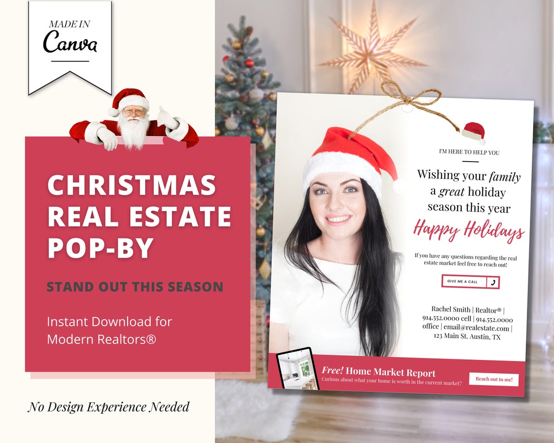 Winter Real Estate Pop by Tag | Christmas Editable Pop by | Christmas ...