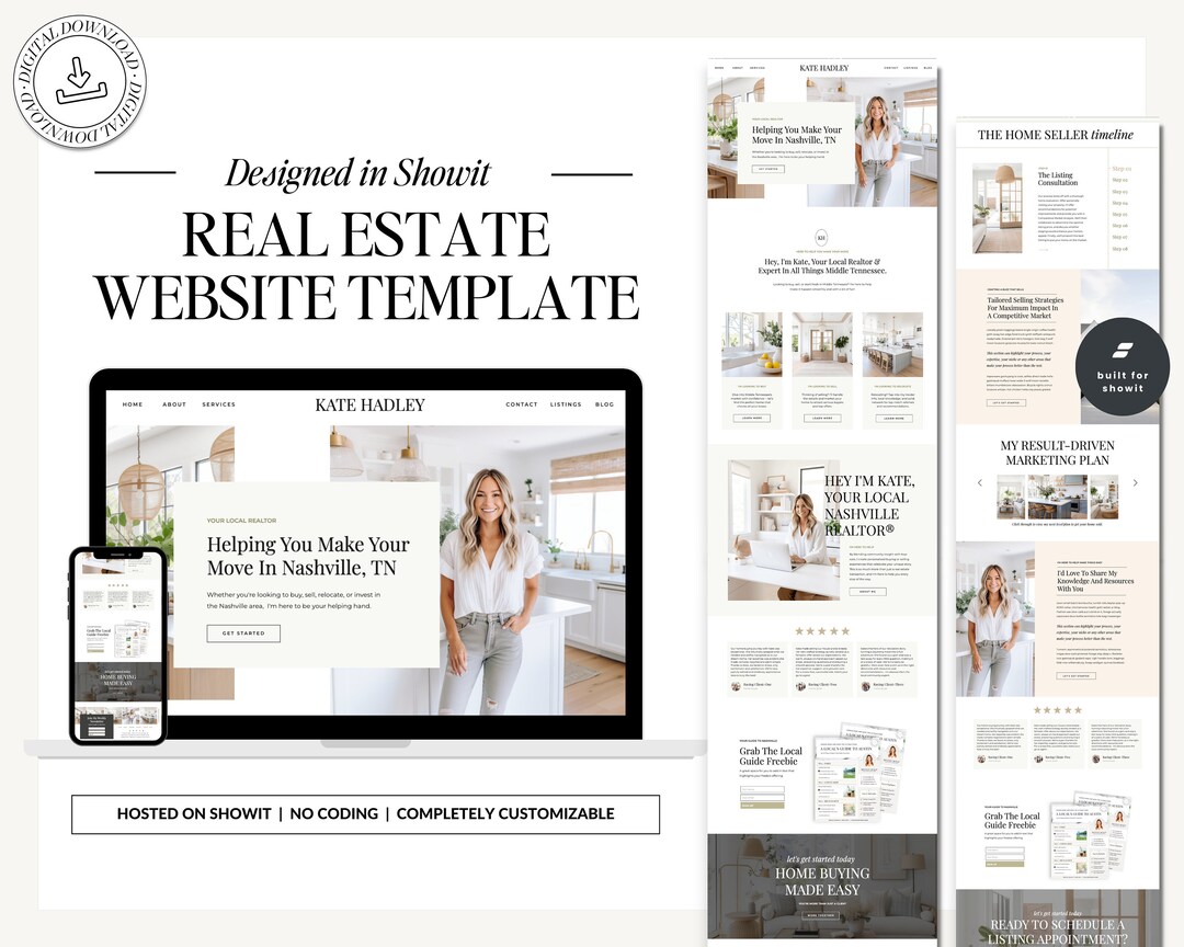 Real Estate Showit Website Real Estate Agent Website Template Showit ...
