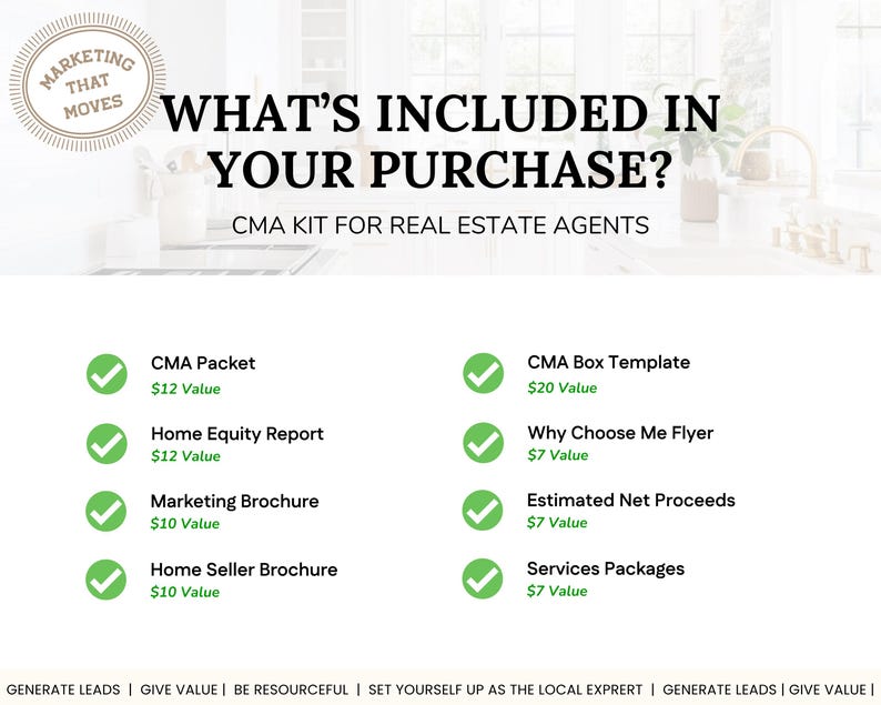 CMA Kit for Real Estate Agents | Real Estate CMA | Listing Presentation ...