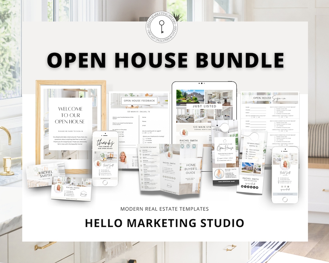 Open House Bundle | Real Estate Marketing Materials | Open House Sign ...