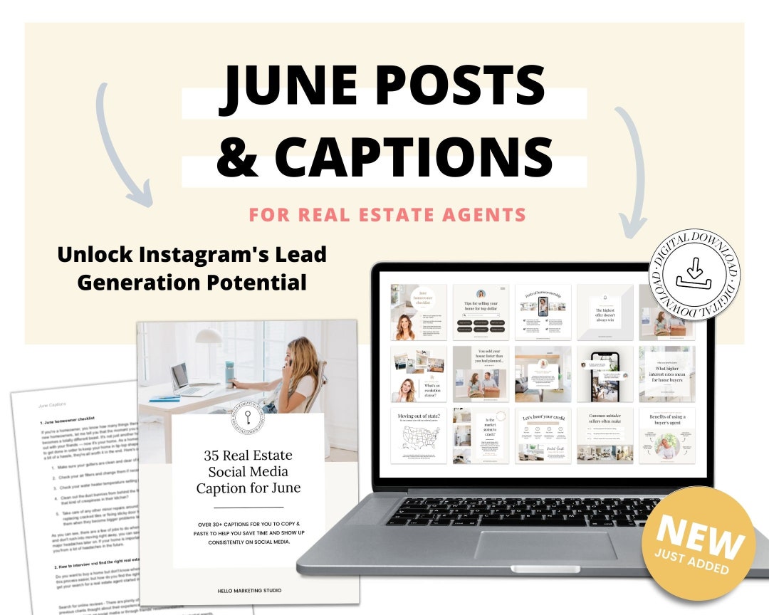 June 35 Real Estate Captions & 35 Real Estate Canva Posts | Real Estate ...
