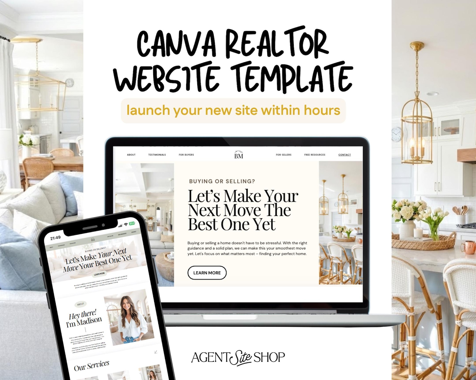 2026 Real Estate Canva Website Template | Real Estate Agent Website ...