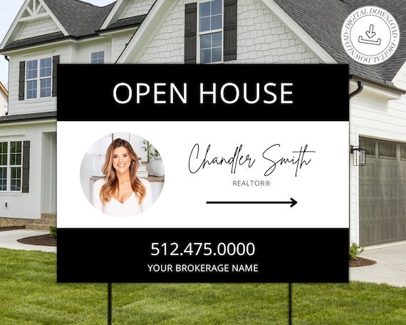 Real Estate Yard Open House Sign Template for Sale Yard Sign - Etsy