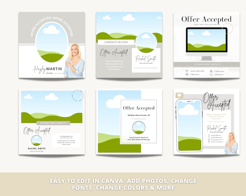 20 Under Contract Social Media Posts Listing Updates Real - Etsy