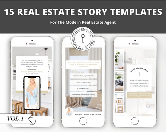 15 Real Estate Story Template Real Estate Social Media for | Etsy