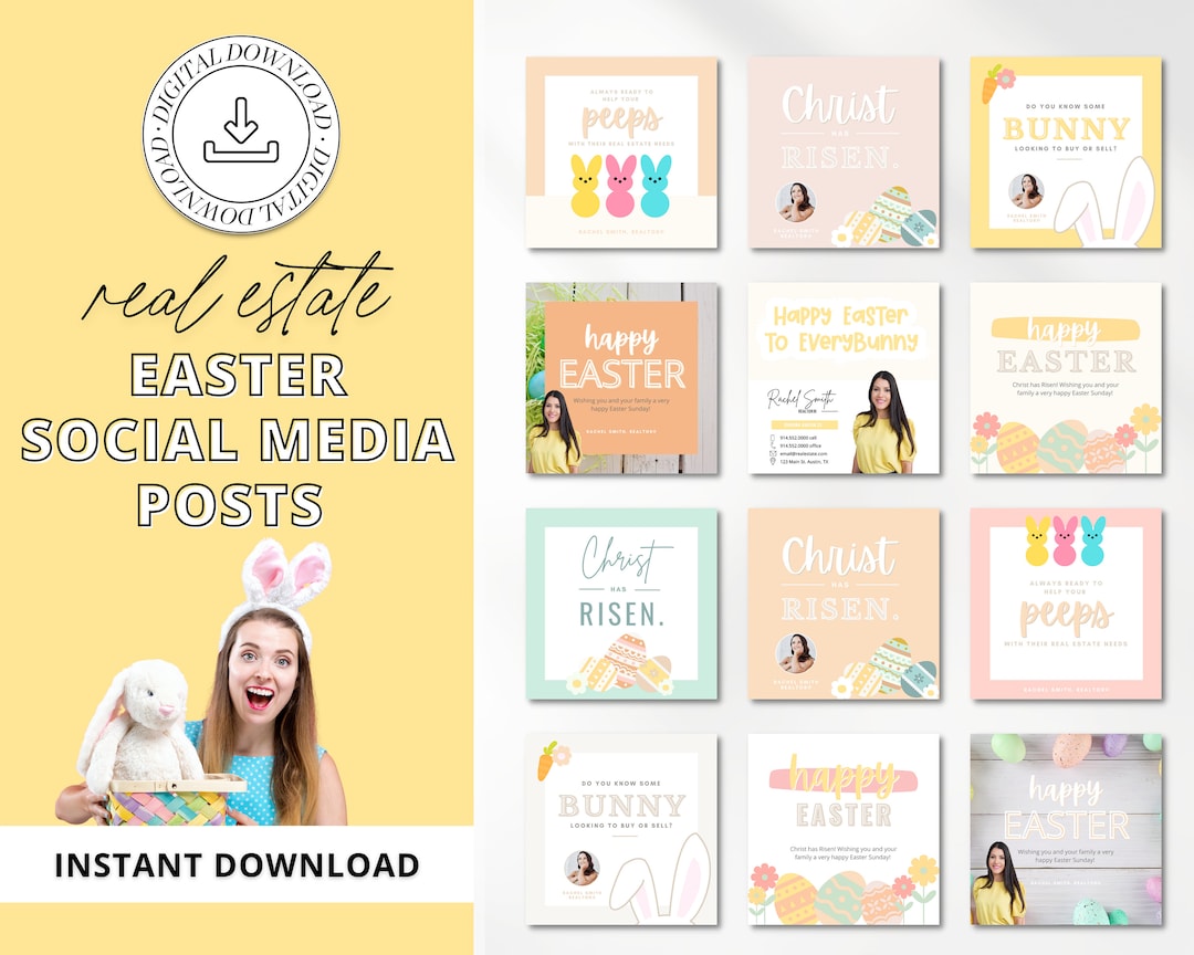 Easter Real Estate Instagram Posts | Real Estate Agent Marketing Canva ...